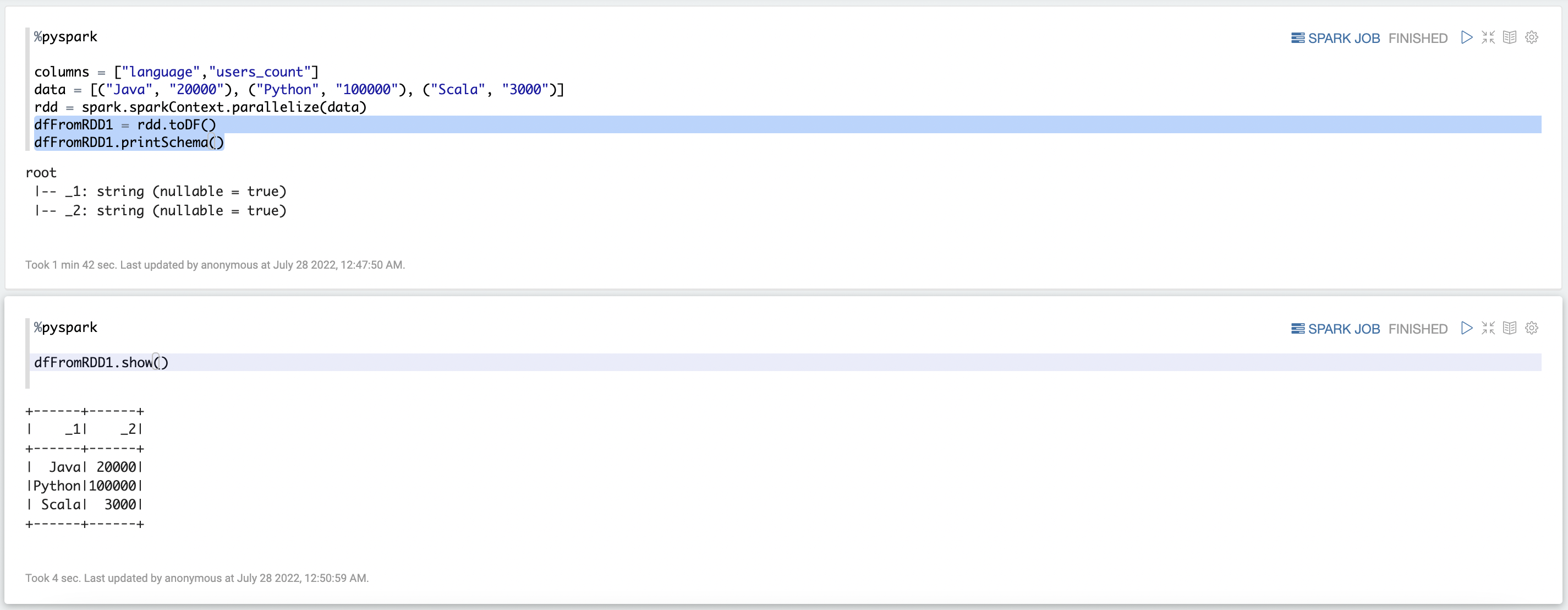 Compiling Spark Code Using Apache Zeppelin In Docker